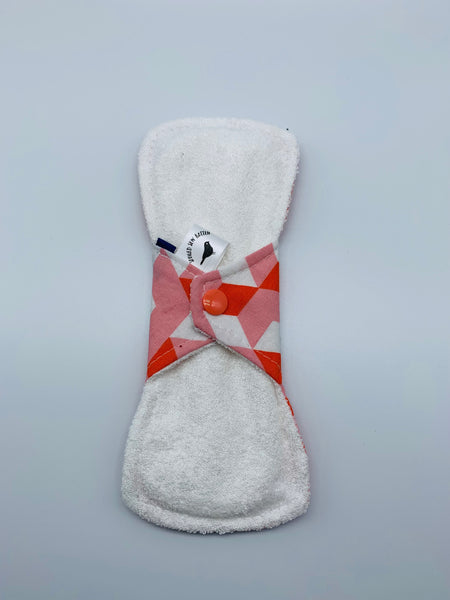 8” heavy flow PUL backed pad “geometric valentine” – Spoiled Sew Rotten